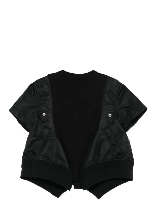 Sacai Cotton And Nylon T-shirt - Black