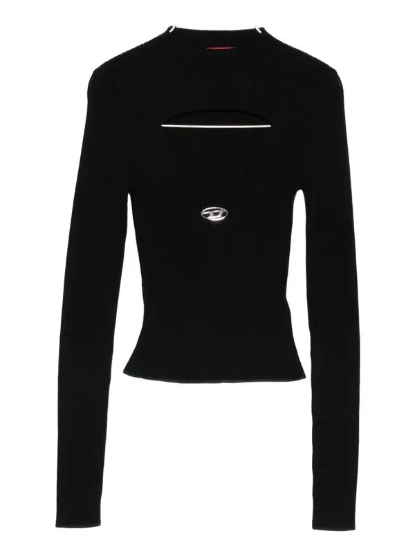 Diesel Wool Cut-out Top - Black