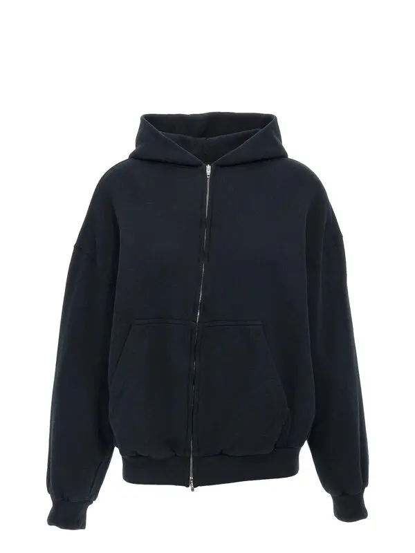 Balenciaga Flipped Uni Cotton Hoodie - Black
