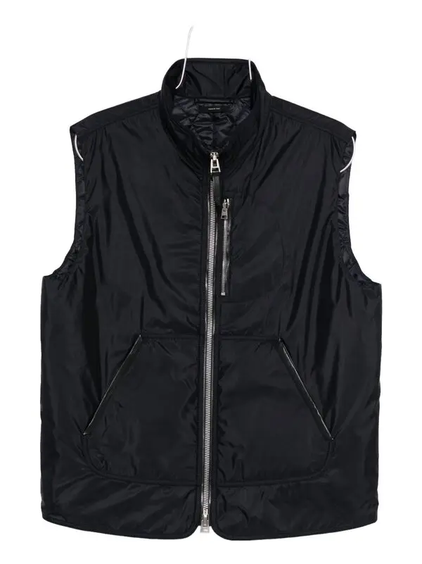TOM FORD Satin Zipped Vest - Blue