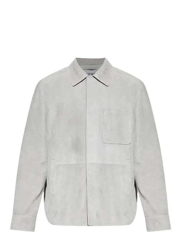 Loewe Suede Leather Overshirt - Grey