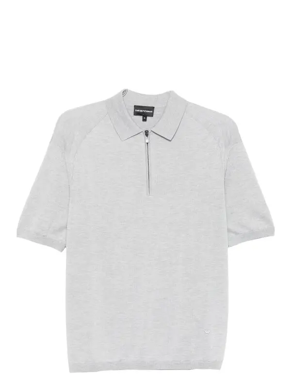 Emporio Armani Wool Blend Polo Shirt - Grey