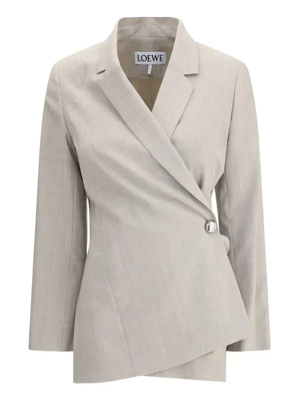 Loewe Wool Tailored Jacket - Beige