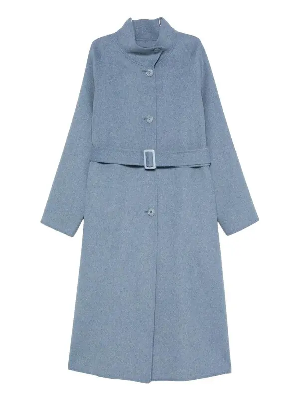 Emporio Armani Wool Blend Coat - Sky Blue