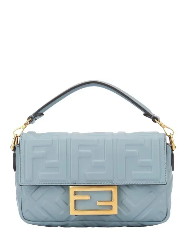 Fendi Baguette Mini Leather Handbag - Grey