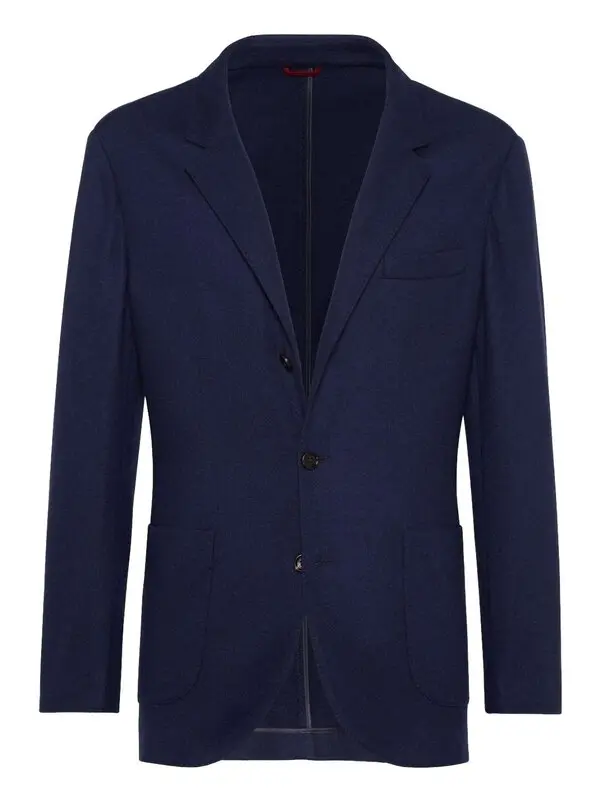 Brunello Cucinelli Cashmere Single-breasted Jacket - Blue