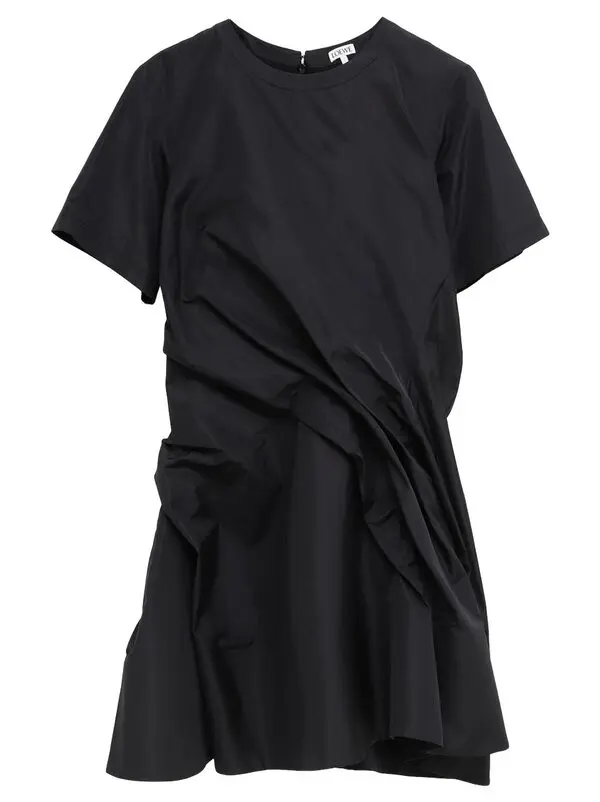 Loewe Silk Blend Twisted Mini Dress - Black
