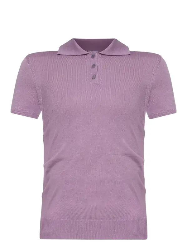 Loewe Anagram Cashmere And Silk Polo Shirt - Purple