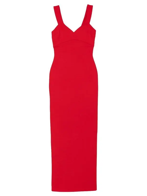 Solace London Nalani Maxi V-neck Dress - Red