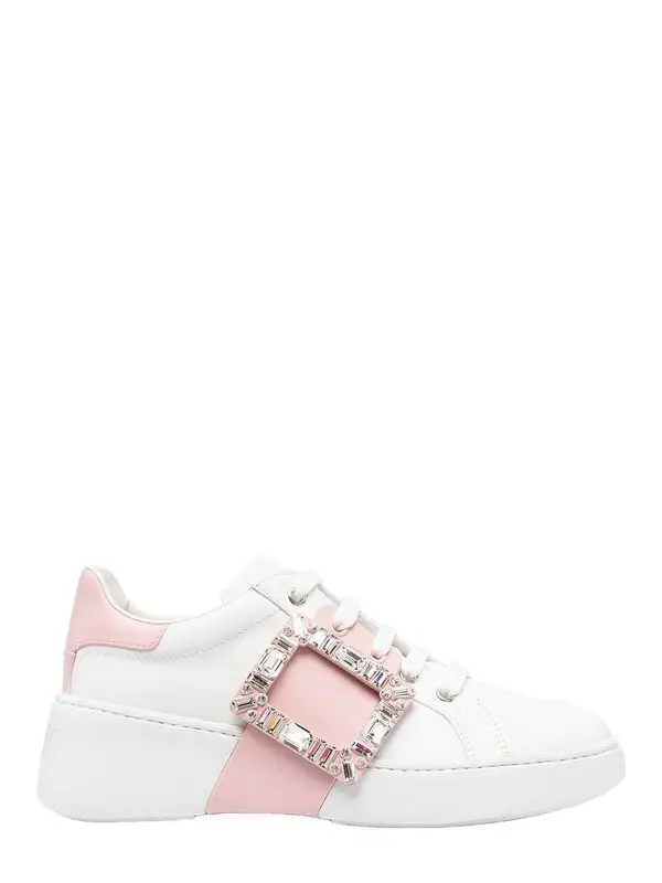ROGER VIVIER Viv Skate Leather Sneakers - Pink