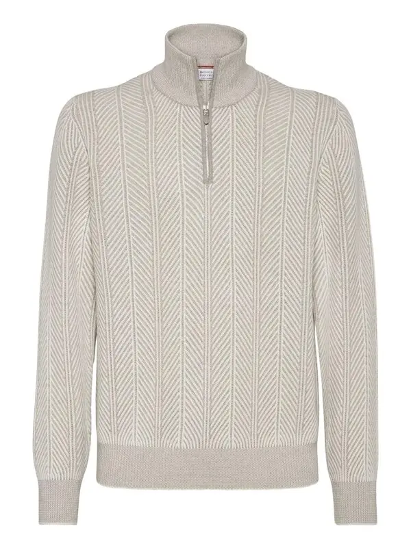 Brunello Cucinelli Cashmere Turtleneck Jumper - White