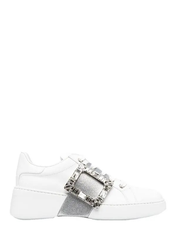 ROGER VIVIER Viv Skate Glitter Sneakers - Silver