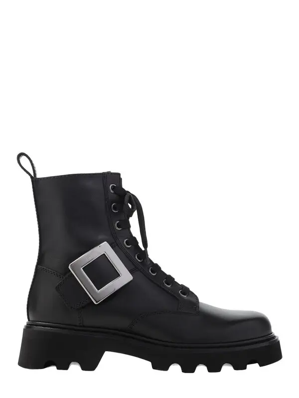 ROGER VIVIER Viv Rangers Leather Boots - Black