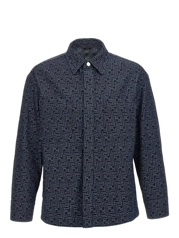 Fendi Ff Jacquard Overshirt - Blue