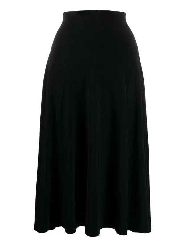 Norma Kamali Flared Midi Skirt - Black