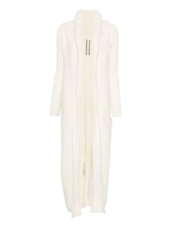 Rick Owens Knitted Long Cardigan - White