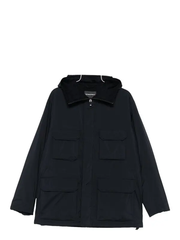 Stone Island Nylon Parka Coat - Blue