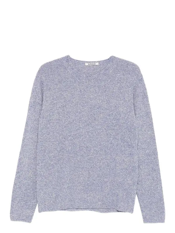 Auralee Wool And Cotton Crewneck Jumper - Purple