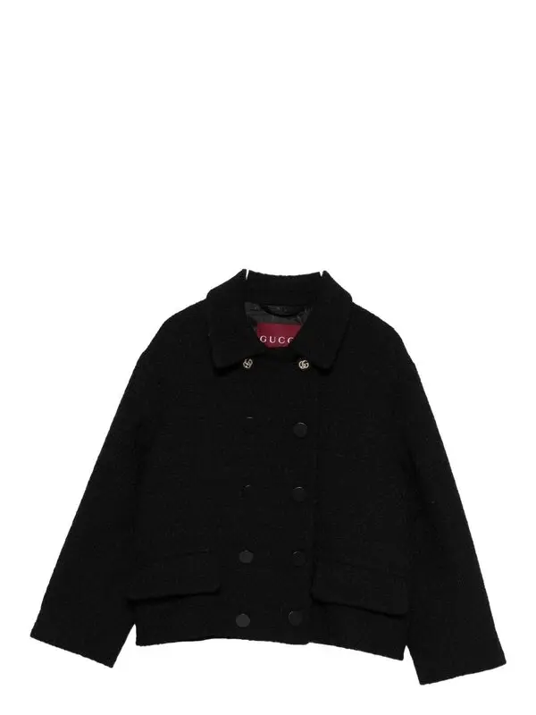 Gucci Bouclé Wool Double-breasted Jacket - Black