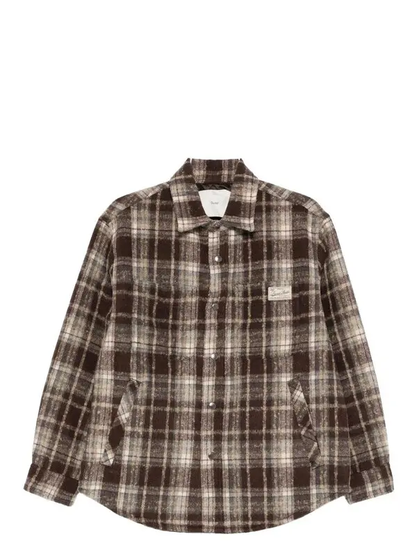 DUNST Flannel Checked Shirt - Brown