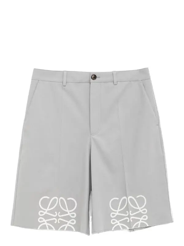 Loewe Anagram Cotton Shorts - Grey