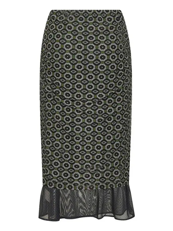 Dries Van Noten Printed Skirt - Green