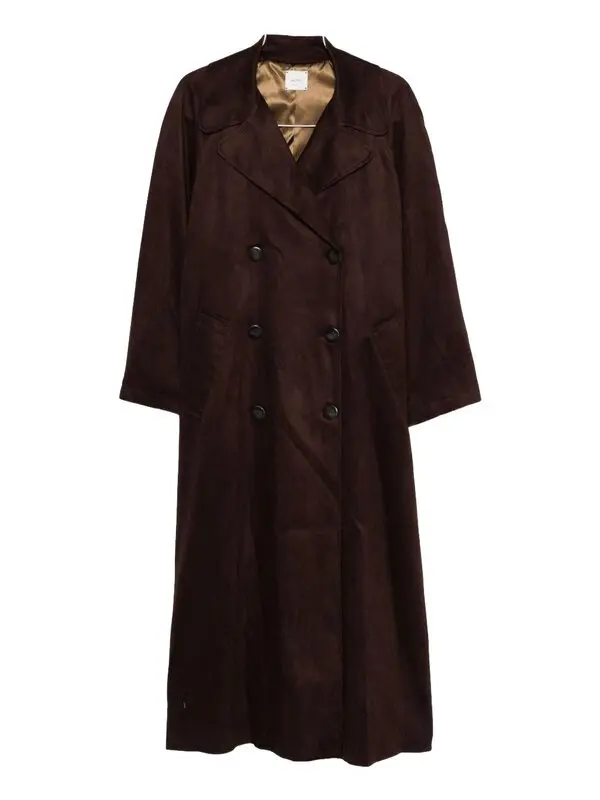 ALYSI Double-breasted Trench Coat - Brown