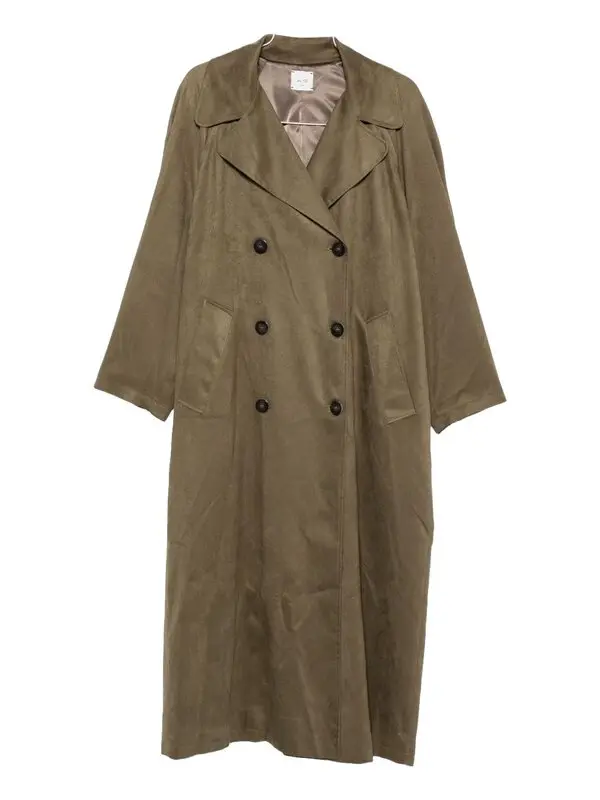 ALYSI Double-breasted Trench Coat - Green