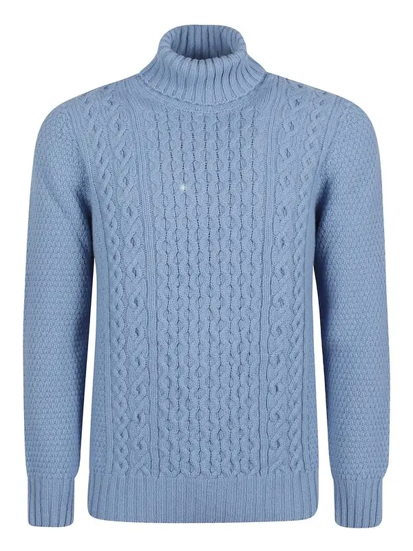 DRUMOHR Turtleneck Long Sleeve Sweater - Sky Blue