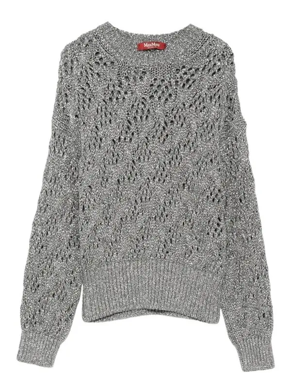 Max Mara Open-knit Crewneck Jumper - Grey