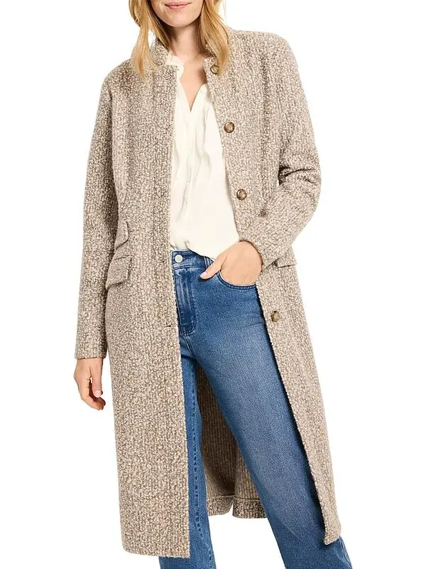 NIC+ZOE Sherpa Tweed Knit Topcoat - Neutral Multi