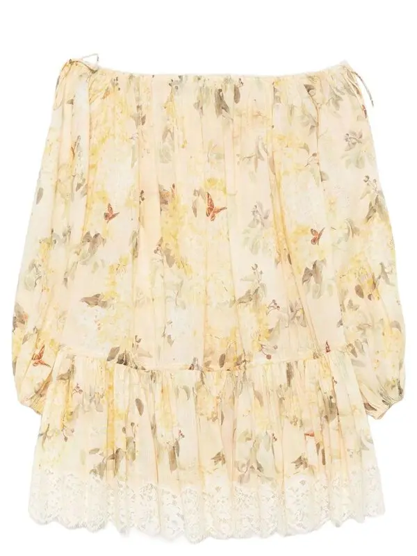 Zimmermann Cascadian Cotton Mini Dress - Yellow
