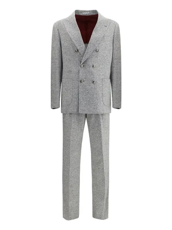 Brunello Cucinelli Wool Blend Double-breasted Suit - Grey