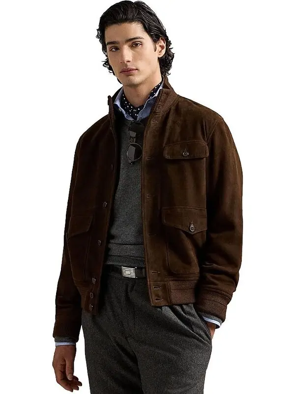Ralph Lauren Suede Utility Jacket - Brown