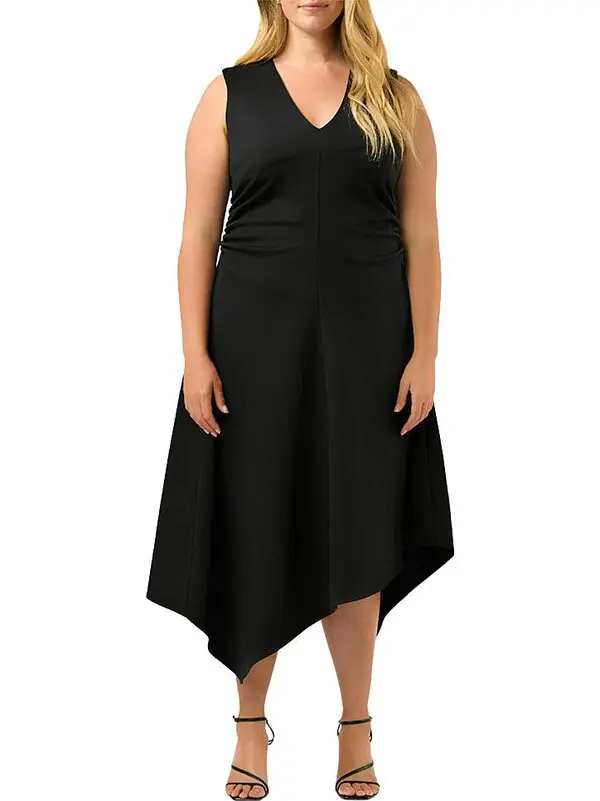 ESTELLE Carmen Ruched Dress - Black