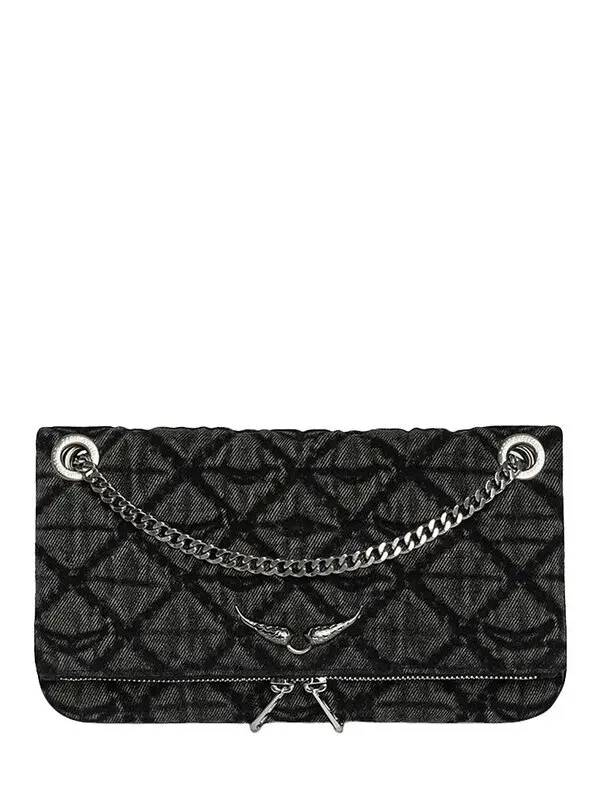 Zadig&Voltaire Rock Ii Denim Monogram Crossbody Bag - Road