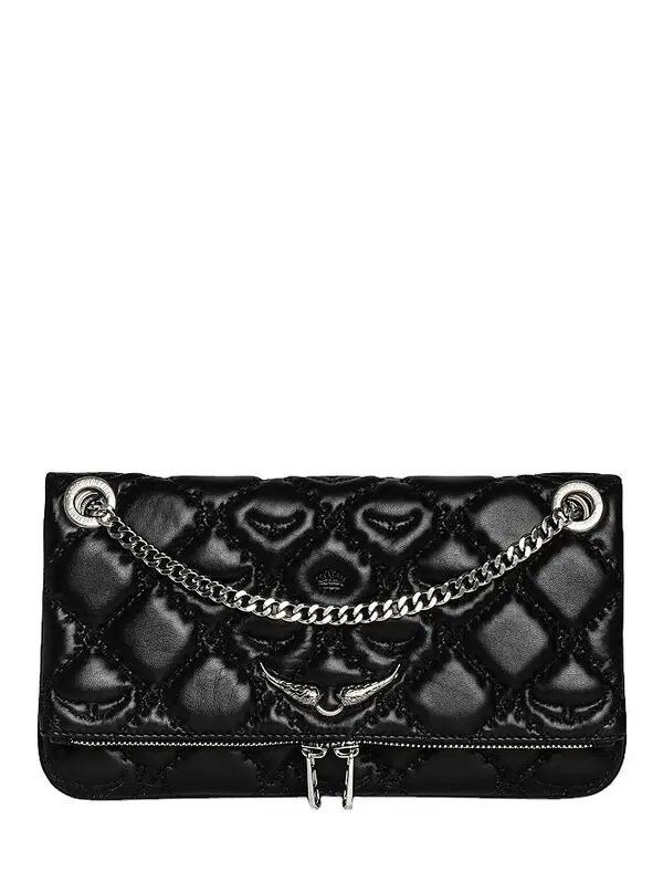 Zadig&Voltaire Rock Ii Quilted Monogram Crossbody Bag - Black