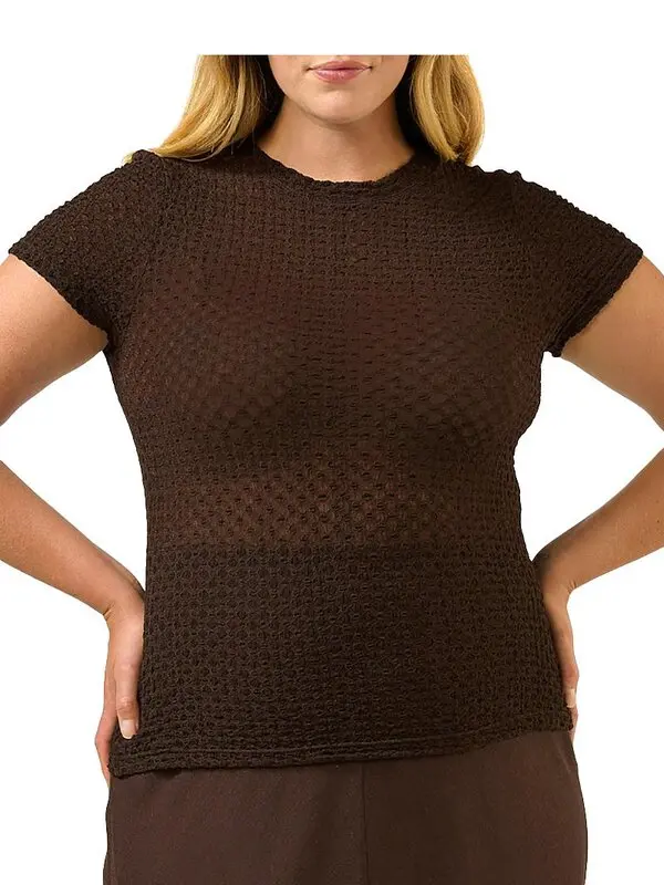 ESTELLE Textured Knit Top - Espresso