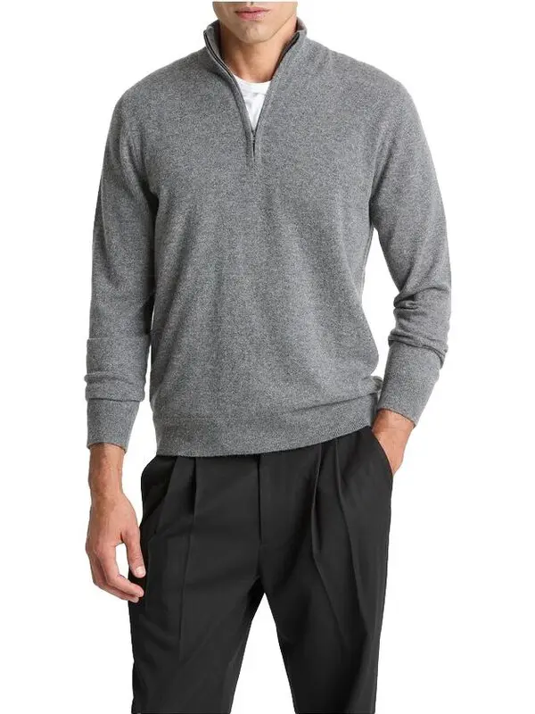 Vince Cashmere Quarter-zip Pullover - Gray