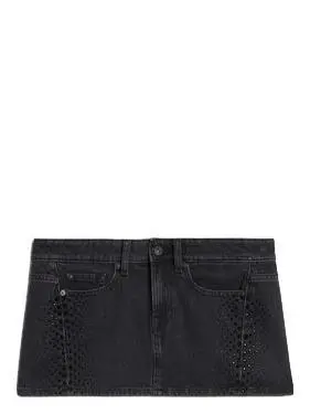 7 For All Mankind Twisted Seam Detail Miniskirt - Black