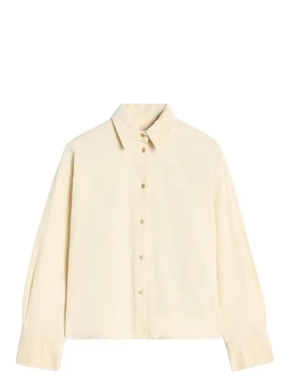 7 For All Mankind Corduroy Nina Cropped Shirt - White