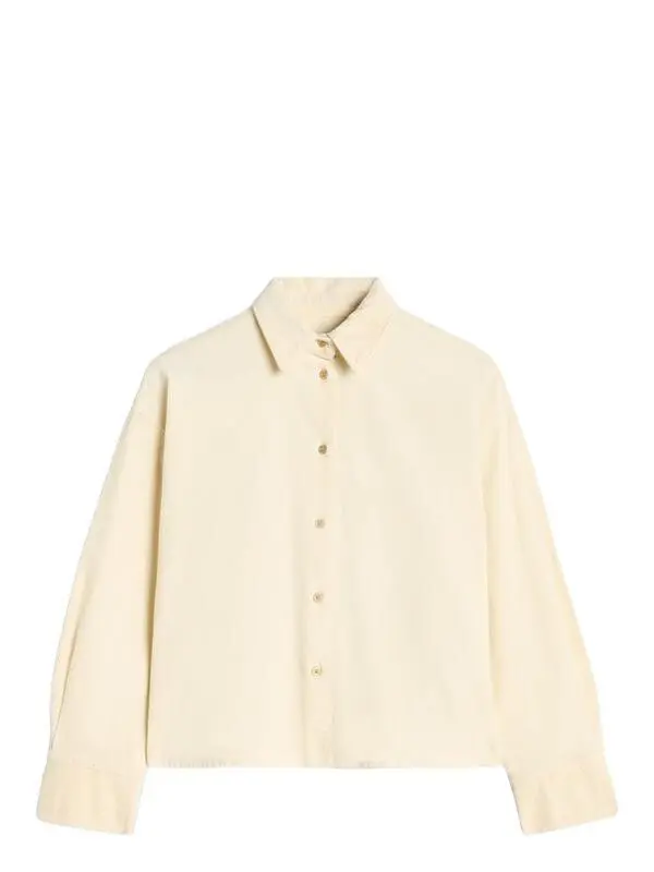 7 For All Mankind Corduroy Nina Cropped Shirt - White