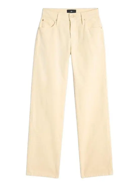 7 For All Mankind Corduroy Calie Straight Leg Trousers - White
