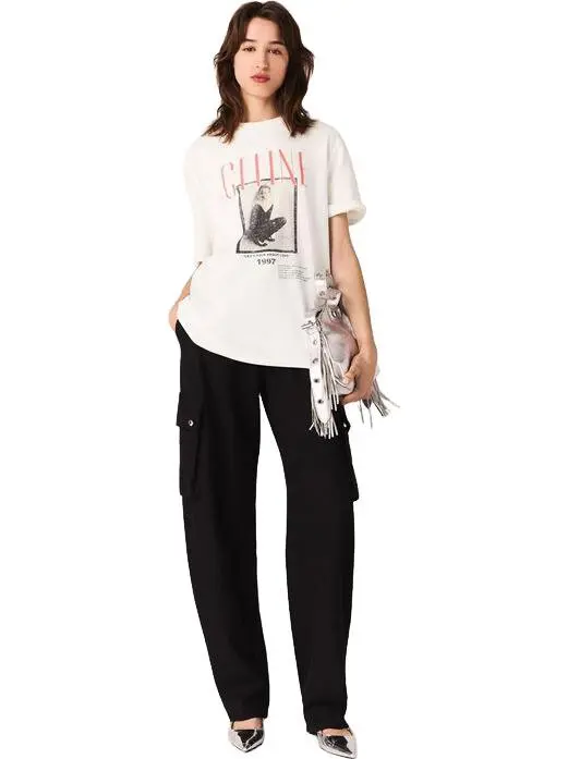 Maje X Céline Dion Cotton T-shirt - White