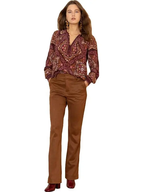 Hale Bob Ocean Suede Pant - Brown