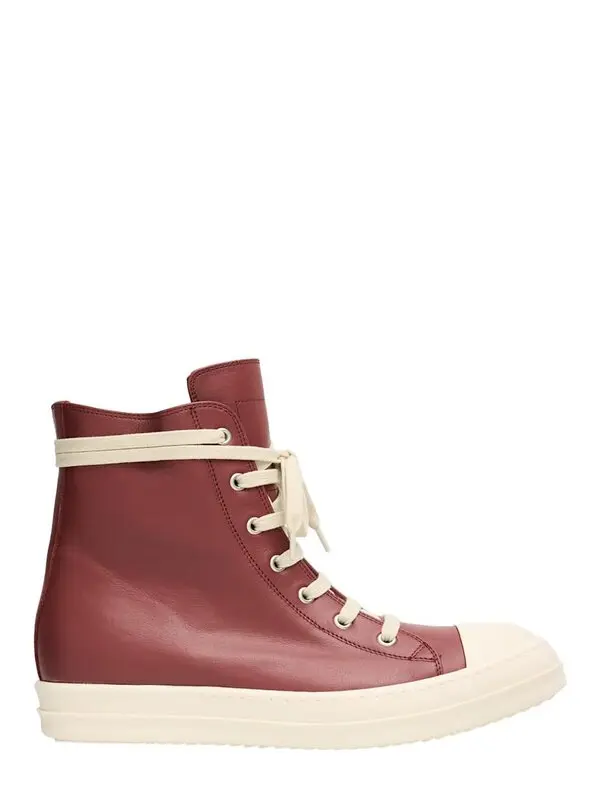 Rick Owens Calf Leather High-top Sneakers - Rosewood Milk