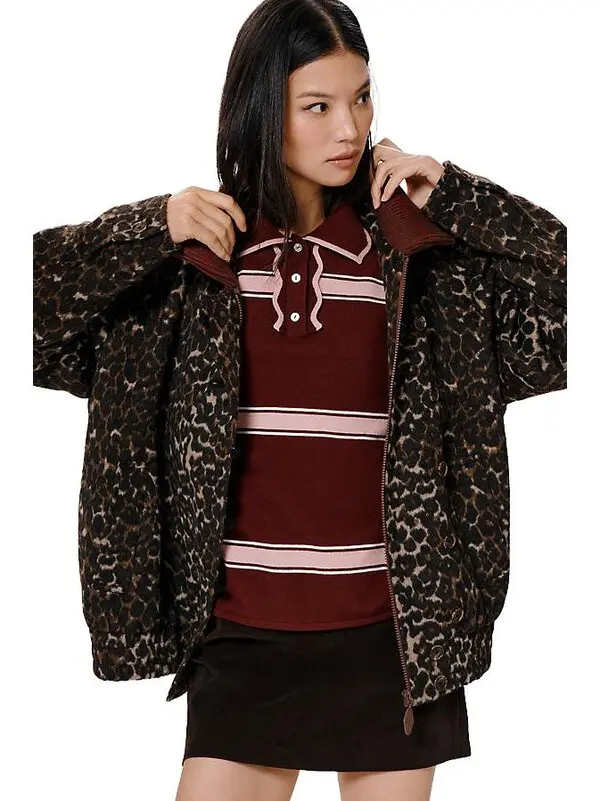 DAMSON MADDER Pixie Bomber Jacket - Leopard