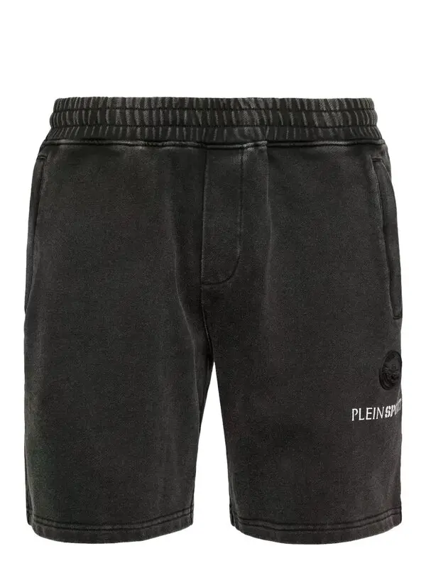 PLEIN SPORT Logo-print Cold-dye Shorts - Black