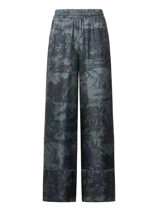 PIERRE-LOUIS MASCIA Scenic-print Trousers - Grey