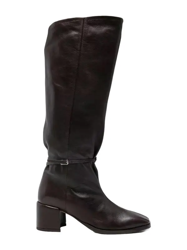 LORENA PAGGI Buckle-fastening Leather Boots - Brown